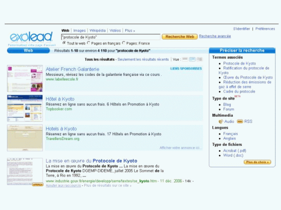 Rechercher l'information - Etude du moteur Exalead